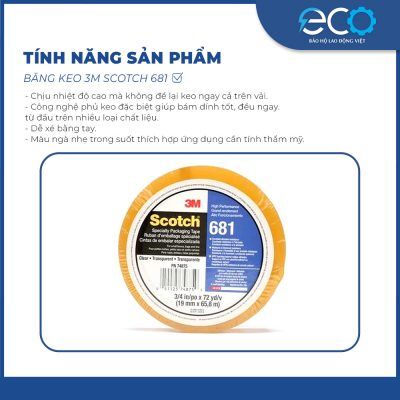 Băng keo 3M 681 khổ 25,4 mm x 66m